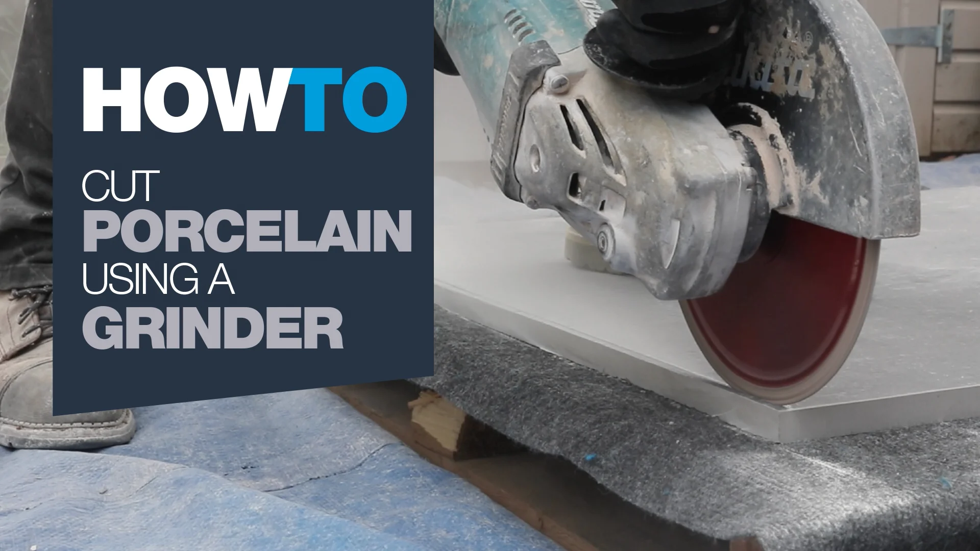 Pavestone - How To Cut Porcelain Paving With A Grinder on Vimeo