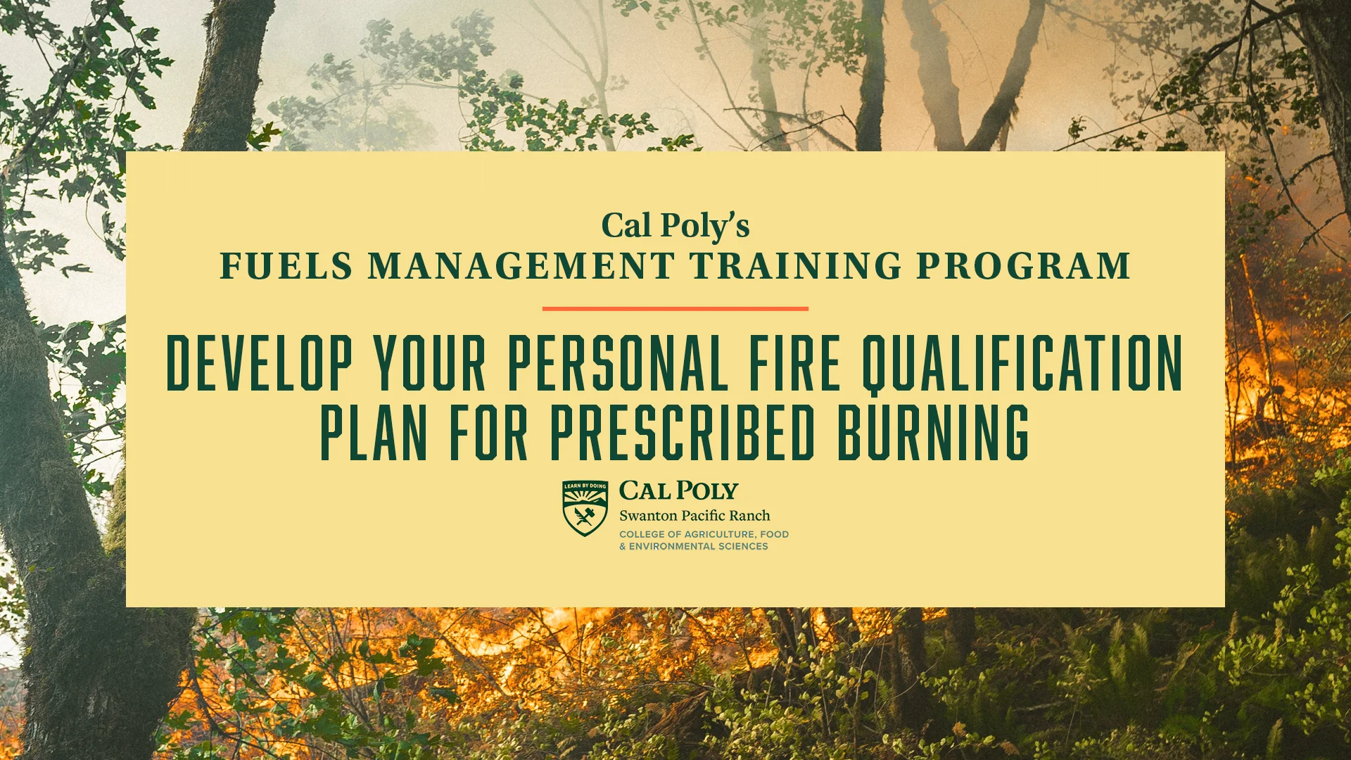 Develop your Personal Fire Qualification Plan for Prescribed Burning on ...