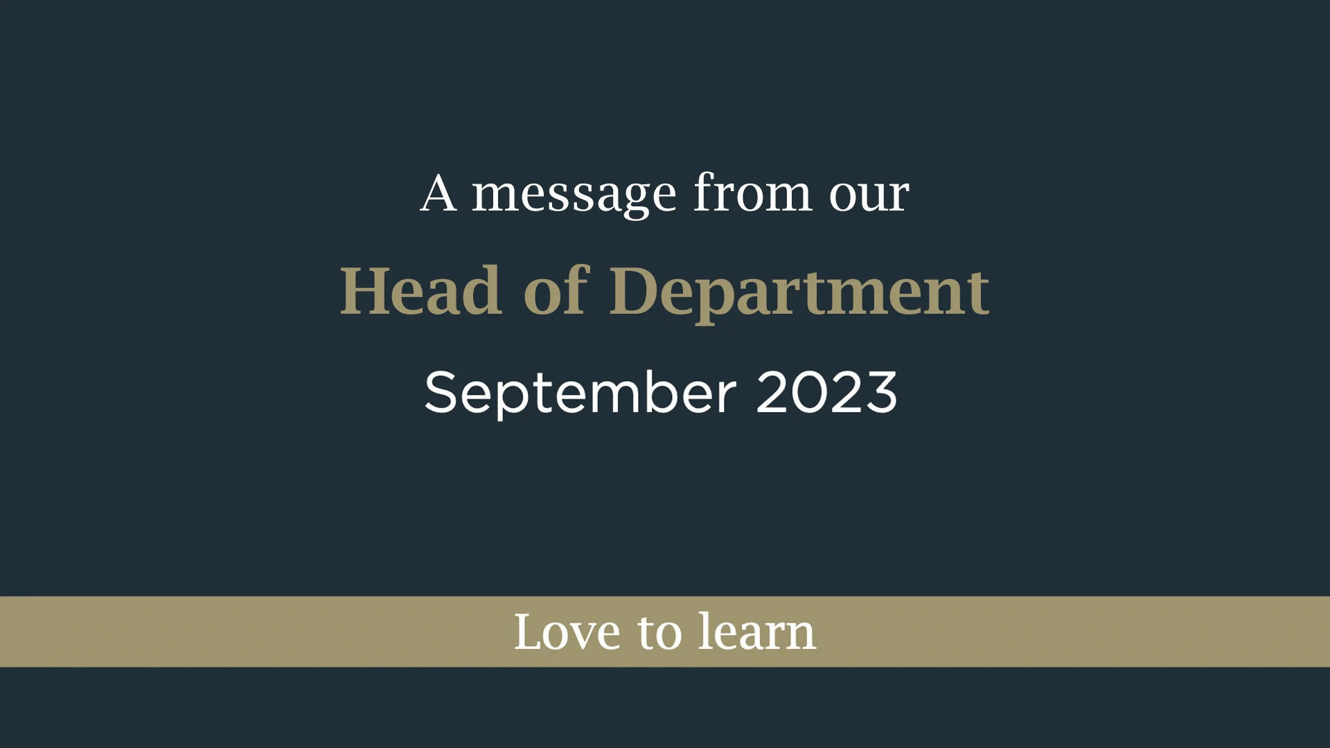 Math Department Head Video on Vimeo