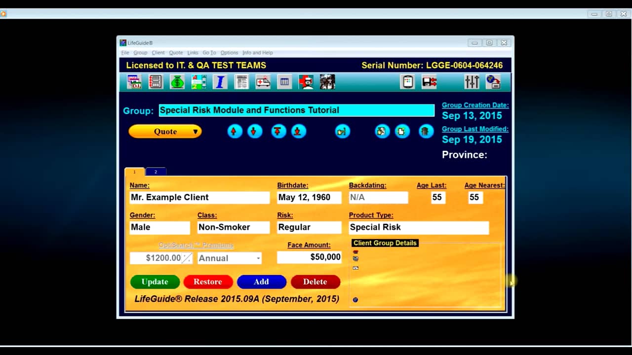 LifeGuide Special Risk Products Module.mp4 on Vimeo