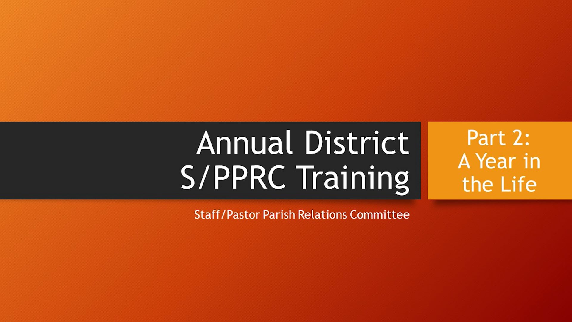 S/PPRC Training Part 2: A Year in the Life on Vimeo