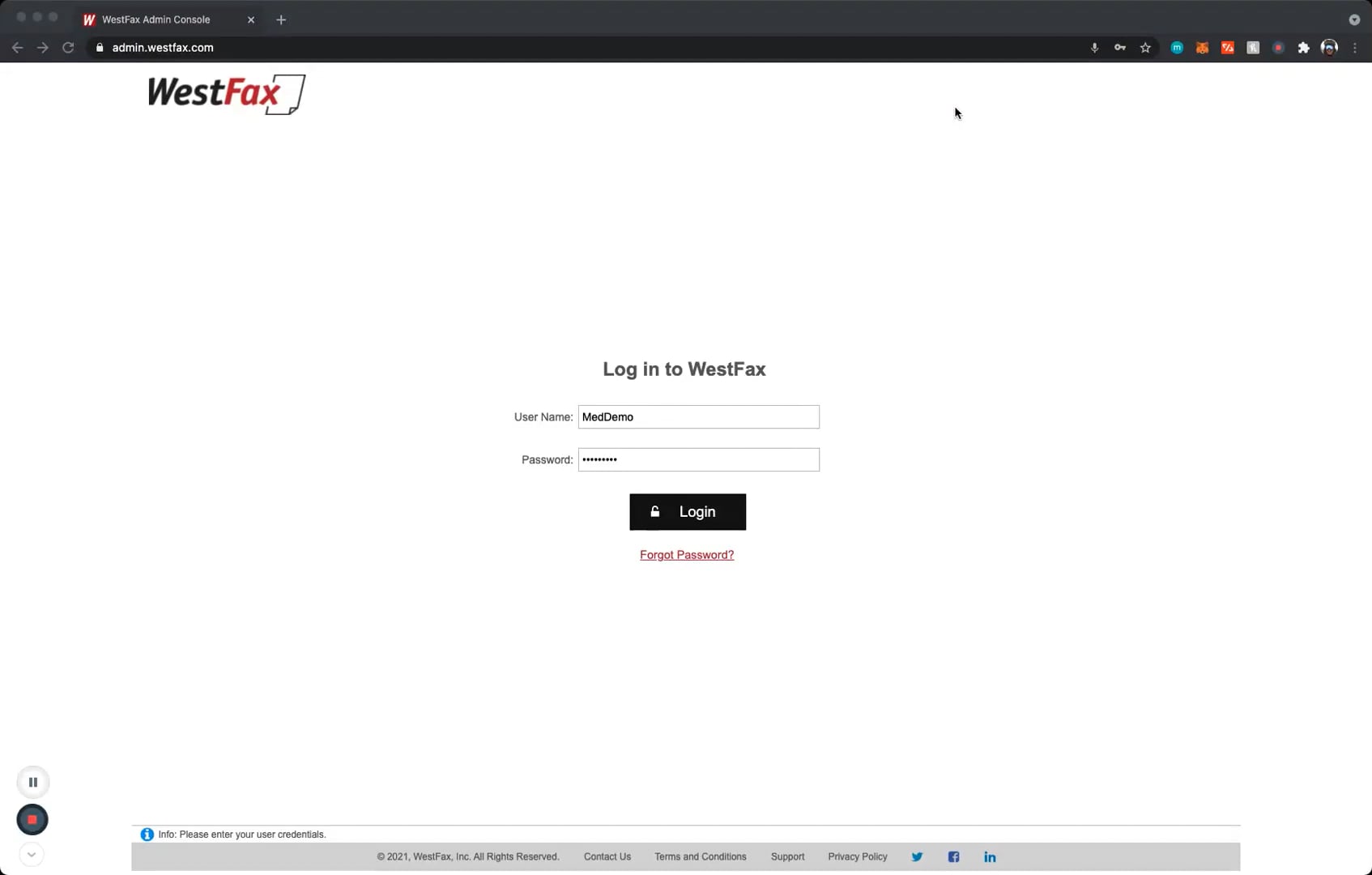 How to use the WestFax Admin portal on Vimeo