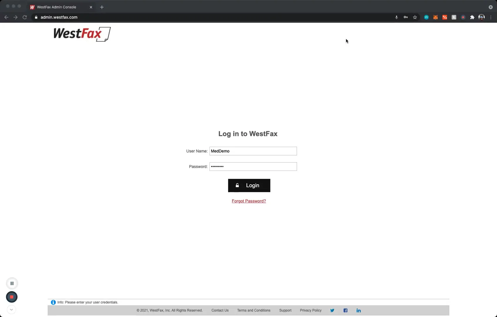 How to use the WestFax Admin portal on Vimeo