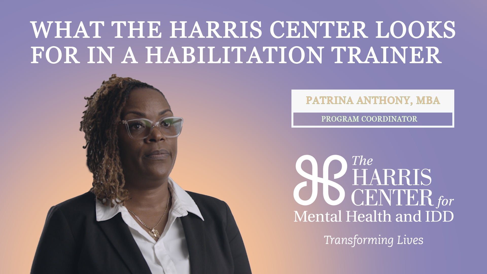 What The Harris Center Looks for in a Habilitation Trainer on Vimeo