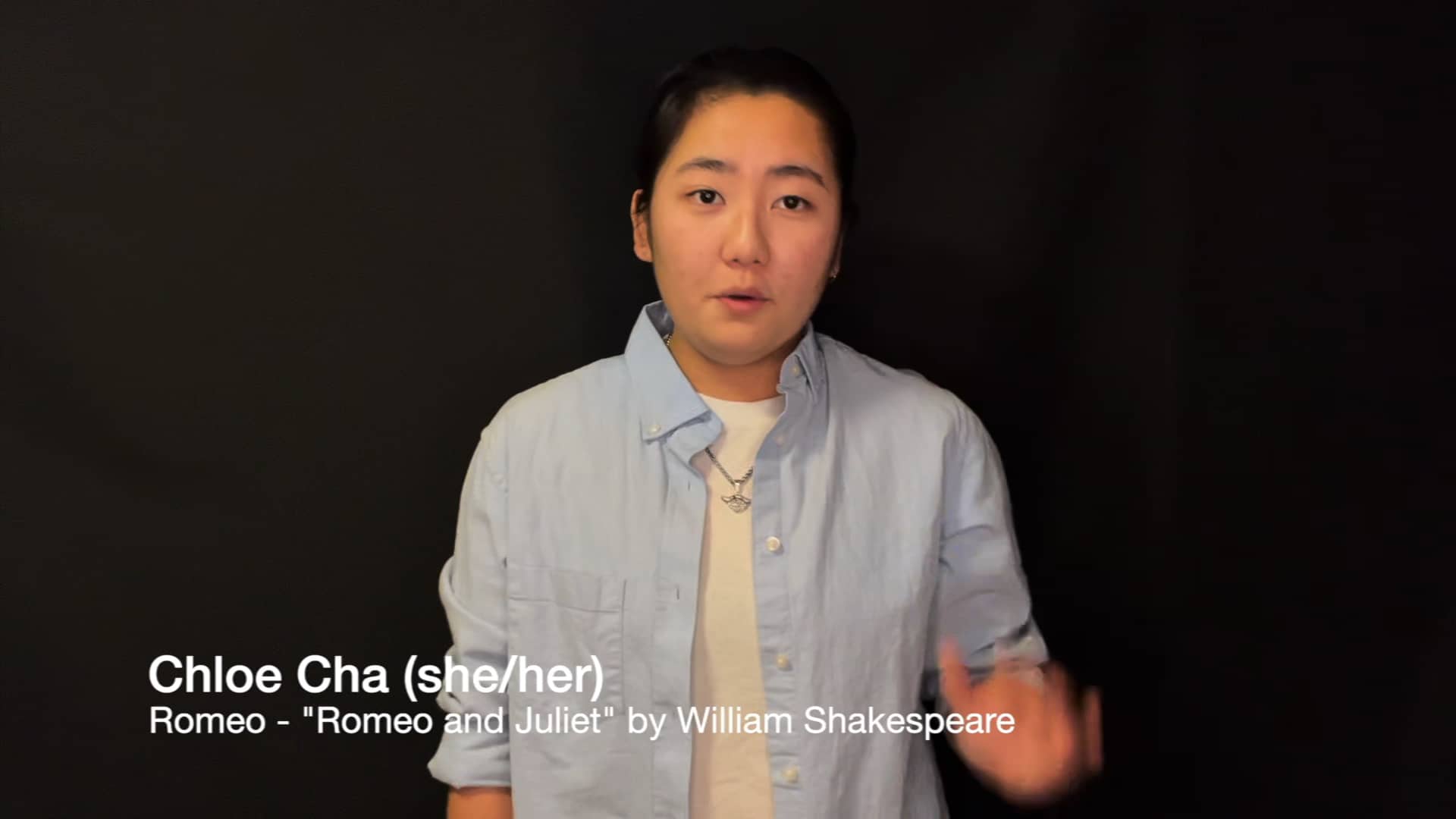 TMU: Performance Acting Audition - Chloe Cha.mov on Vimeo
