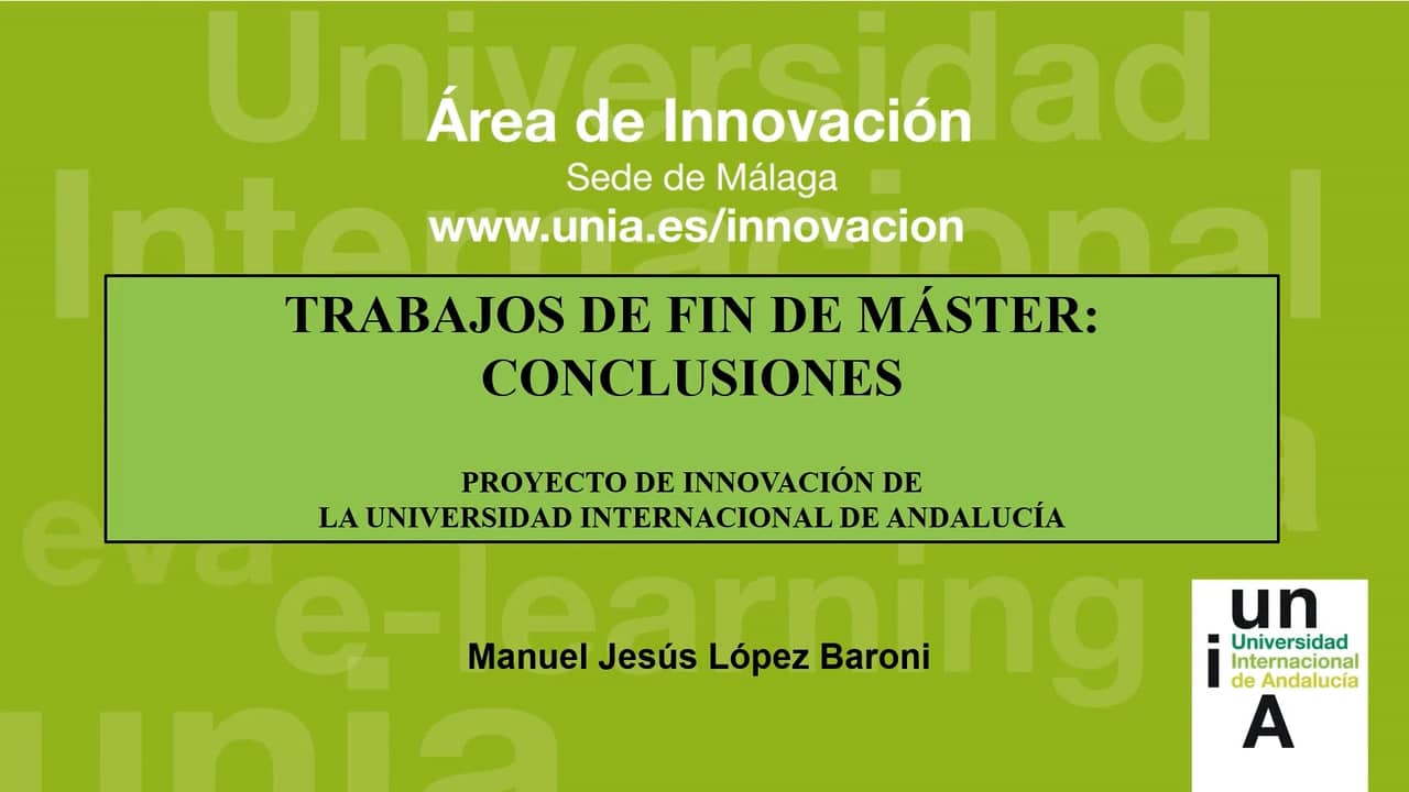 Trabajos Fin de Máster. Conclusiones. Manuel J. López Baroni on Vimeo