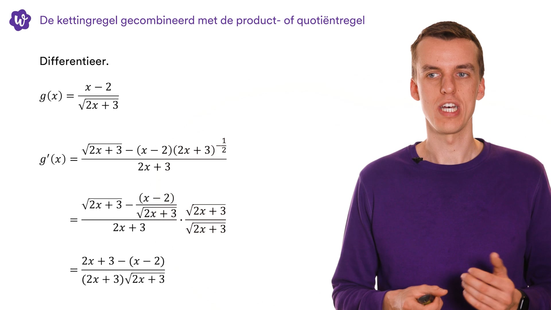De kettingregel gecombineerd met de productregel of de quotiëntregel ...