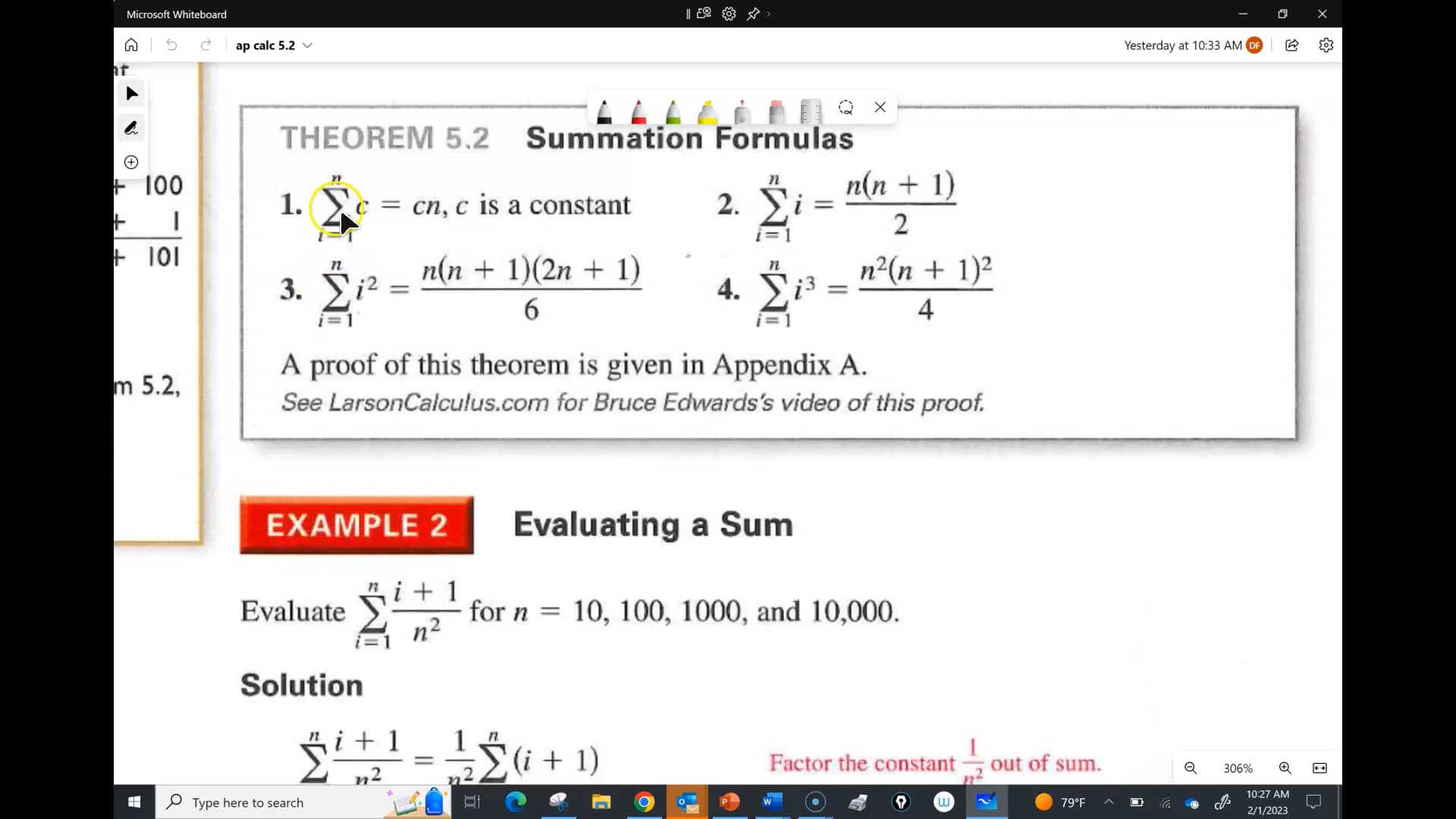 ap calc 5.2 a completion of lesson and first examples '23 on Vimeo