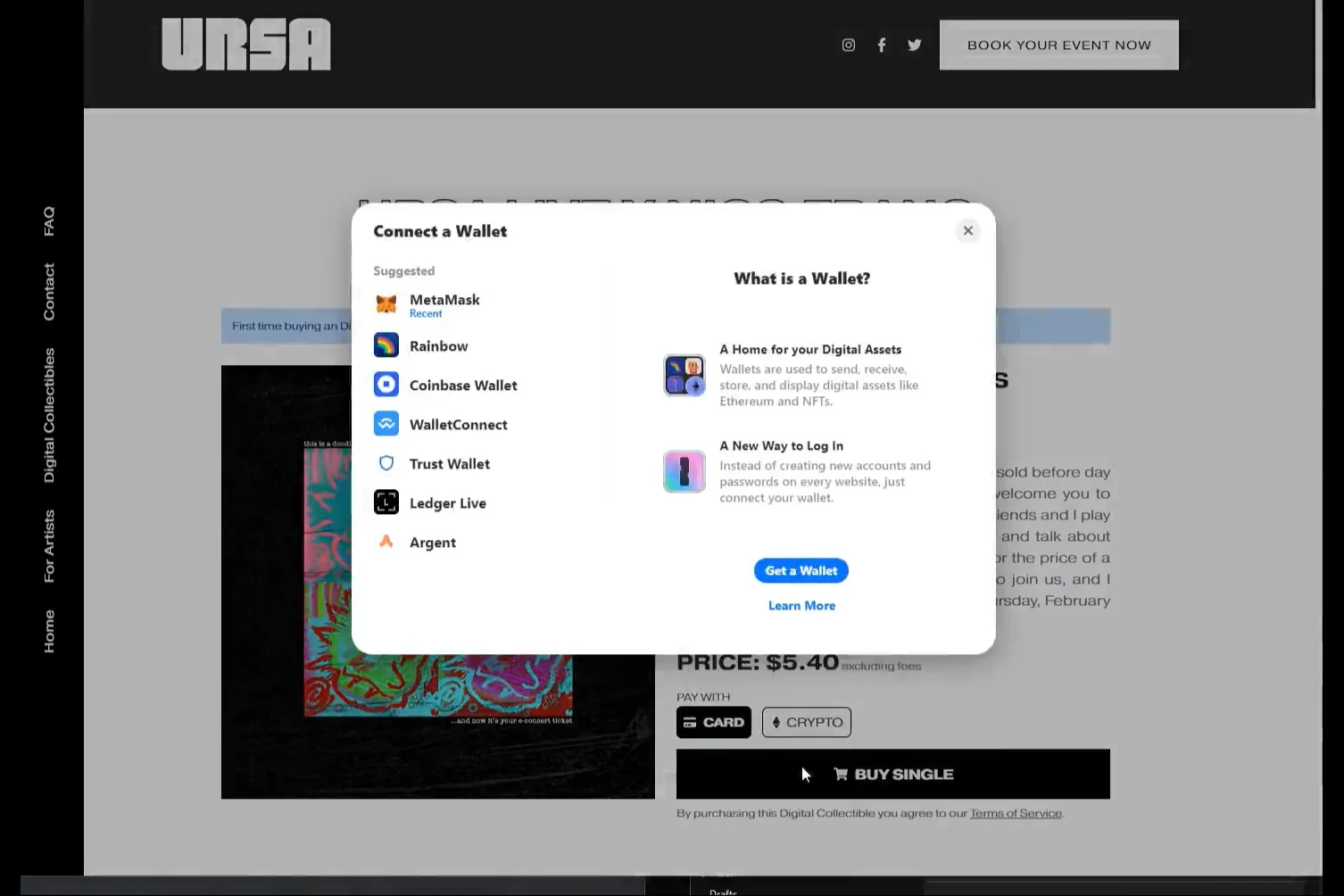 Connecting Rainbow Wallet + Digital Collectible Checkout | Ursa Live