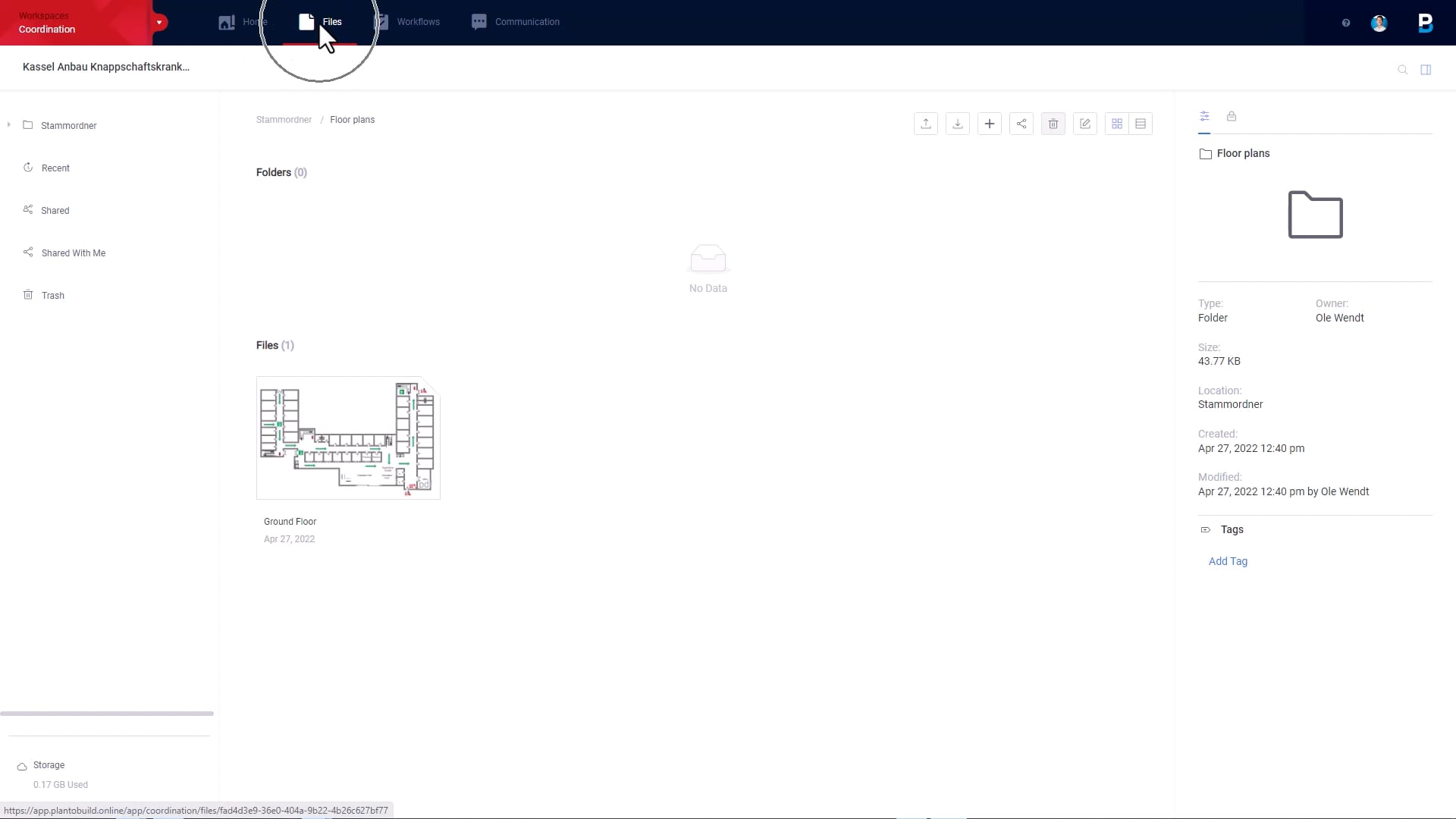 In Shared you will now see the file path of the shared file on Vimeo