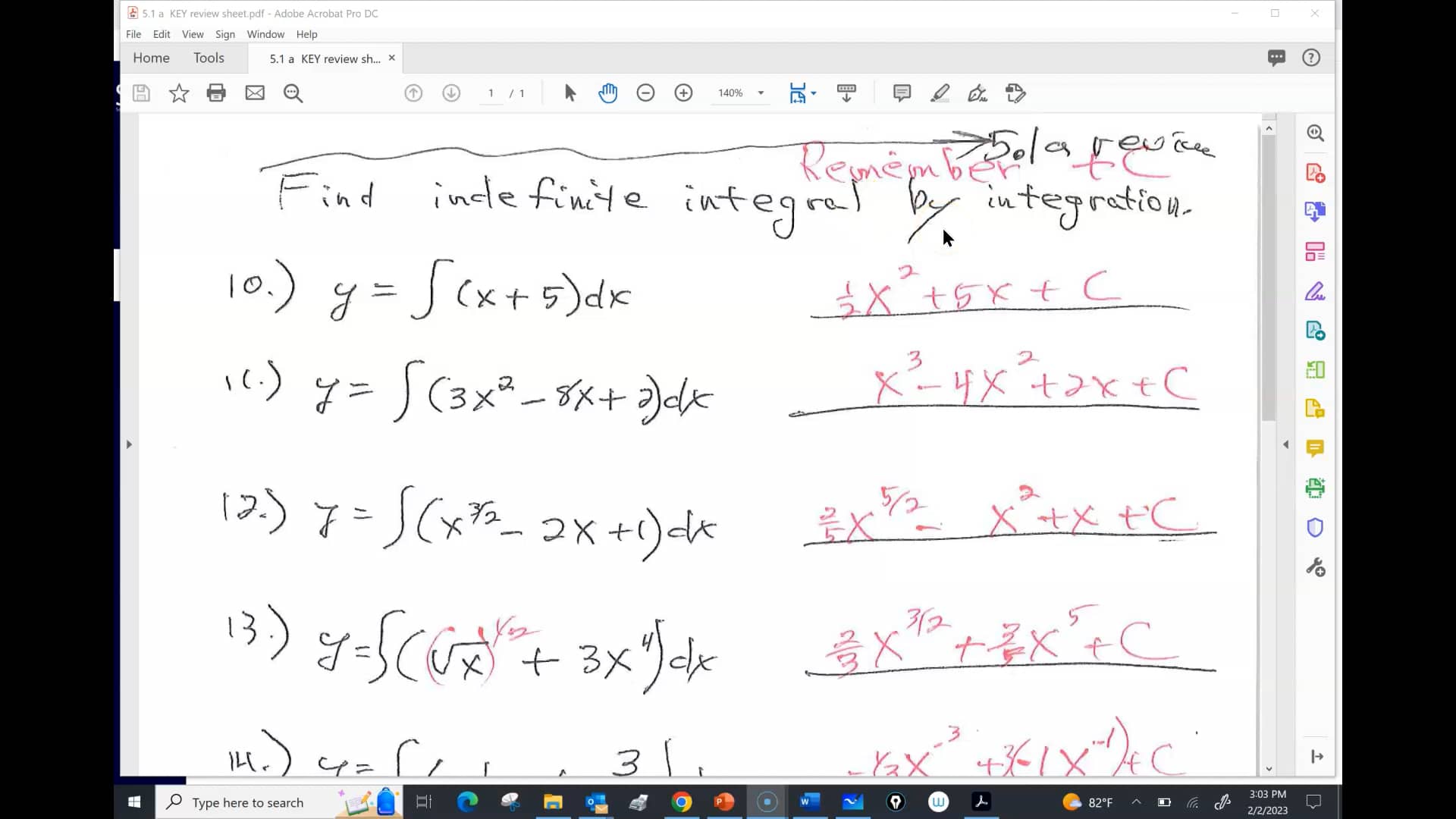 AP CALC 5.1 A Review practice sheet on Vimeo