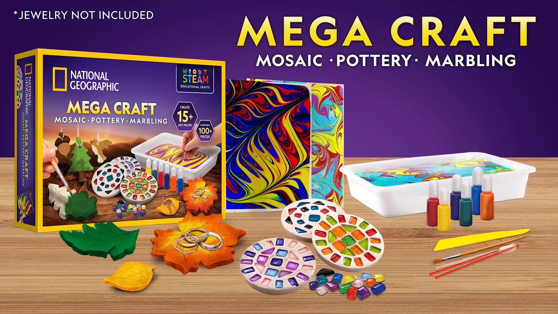National Geographic - Mega Craft Kit - Mosaic Pottery Marbling