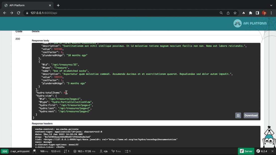 Pagination & Foundry Fixtures > API Platform 3 Part 1: Mythically Good RESTful APIs | SymfonyCasts