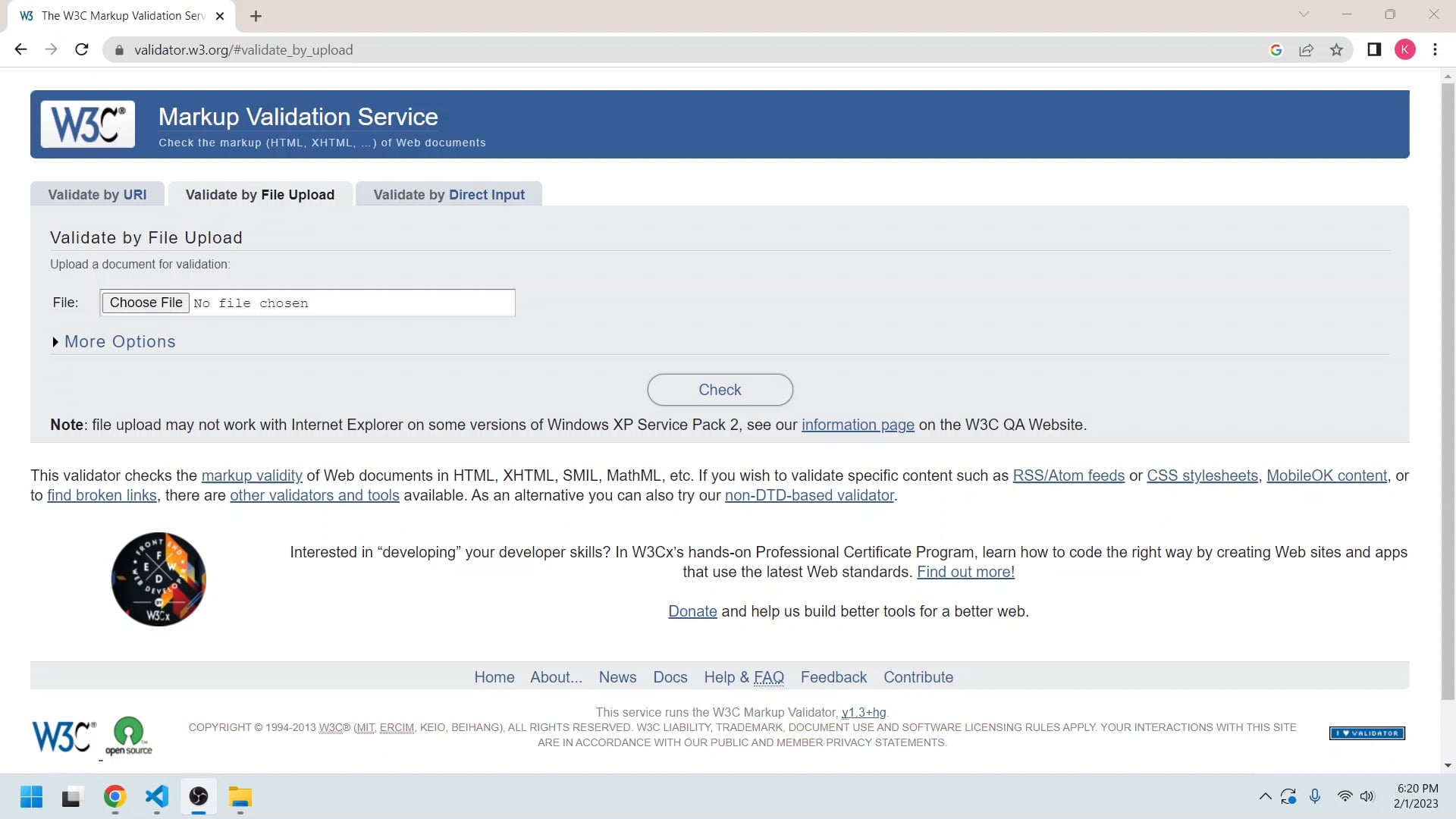Validating HTML with the W3C Validator on Vimeo