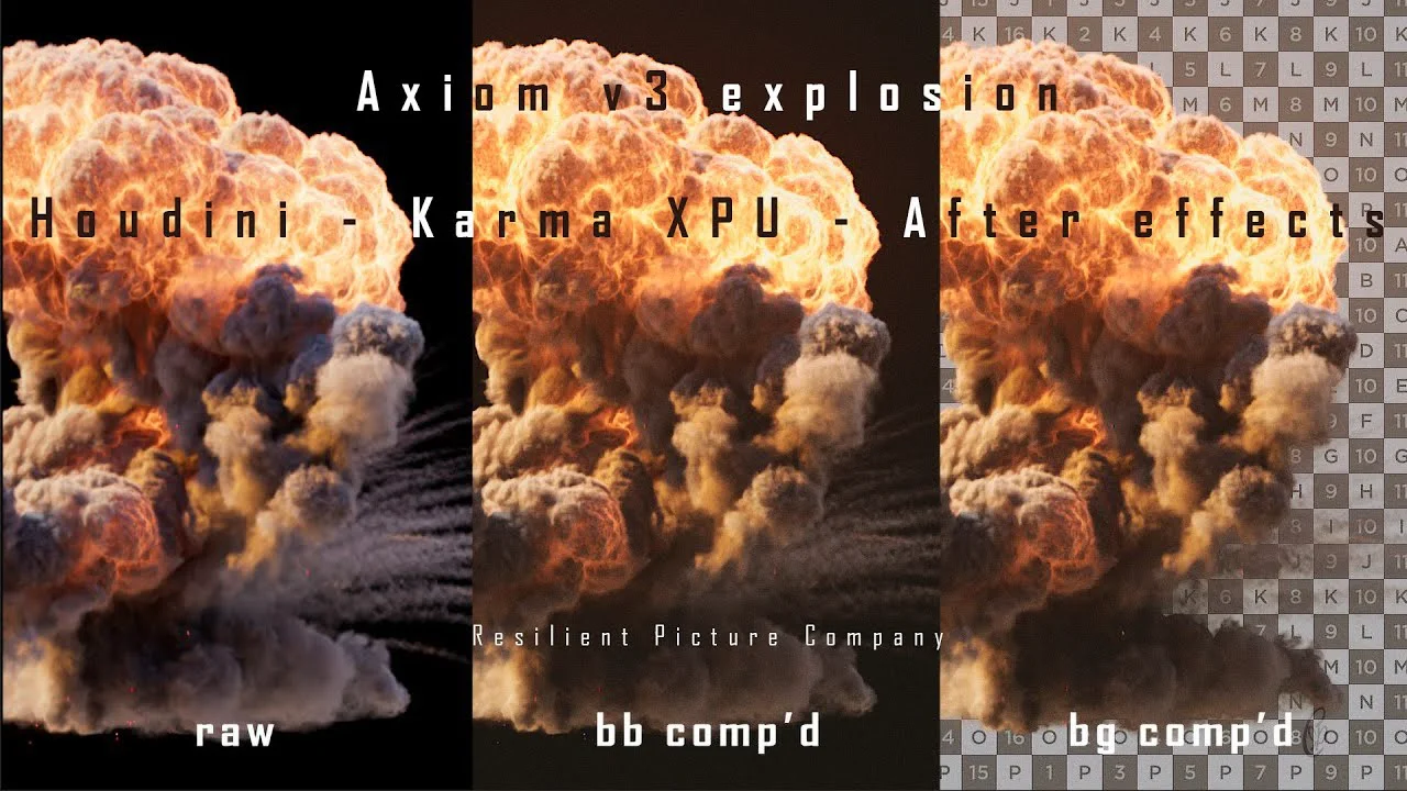 Axiom v3 Explosion - Houdini - Karma XPU - After effects on Vimeo