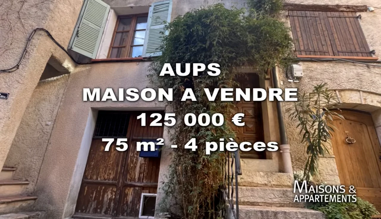 AUPS - MAISON A VENDRE - 125 000 € - 75 m² - 4 pièce(s)