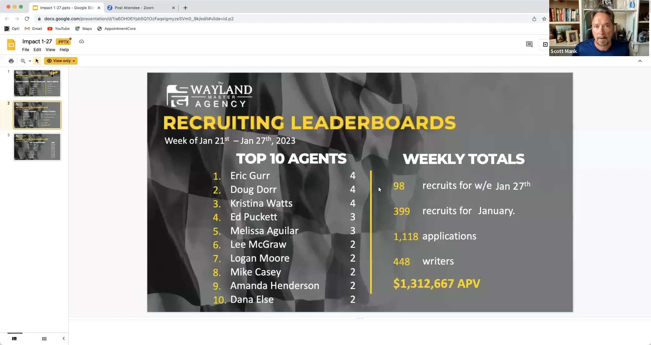 2.7.23 Wayland Master Call, host Scott Mank, EVP; "Minor Leagues to the ...