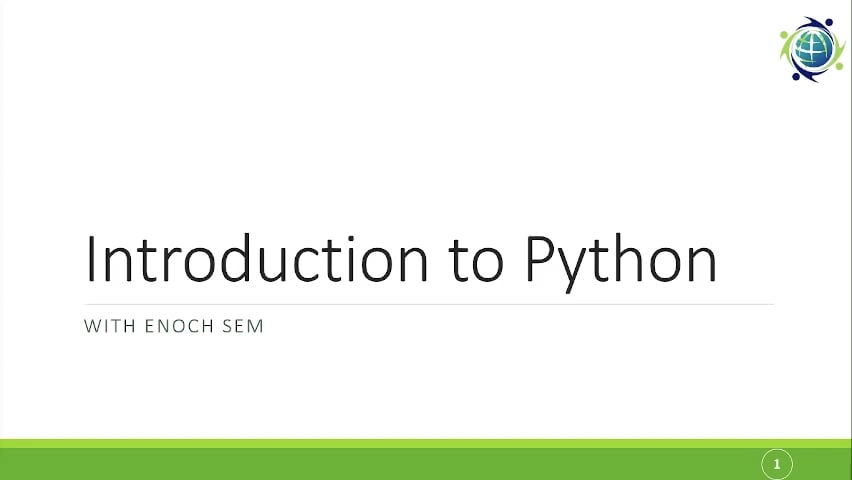 L1 - introduction to python- on Vimeo