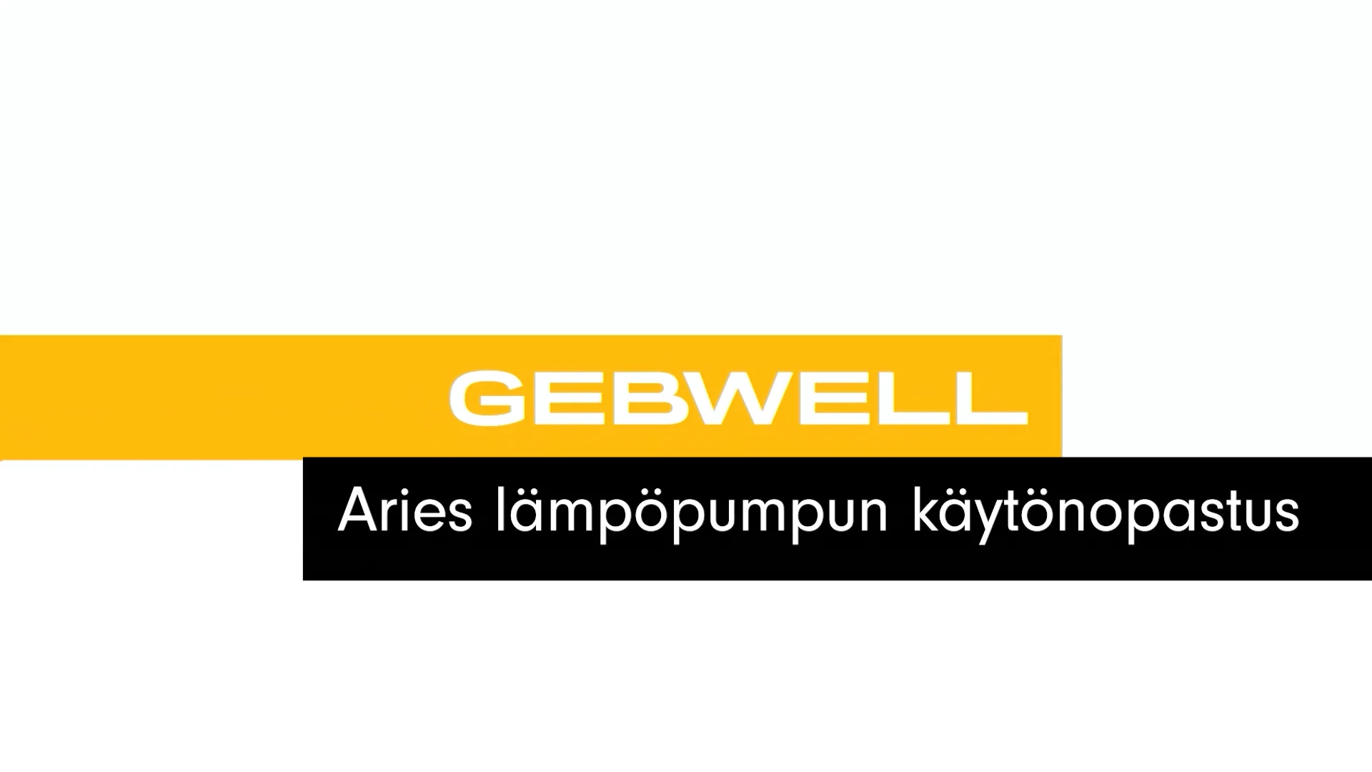 Gebwell Aries lämpöpumpun esittely ja käytönopastus on Vimeo