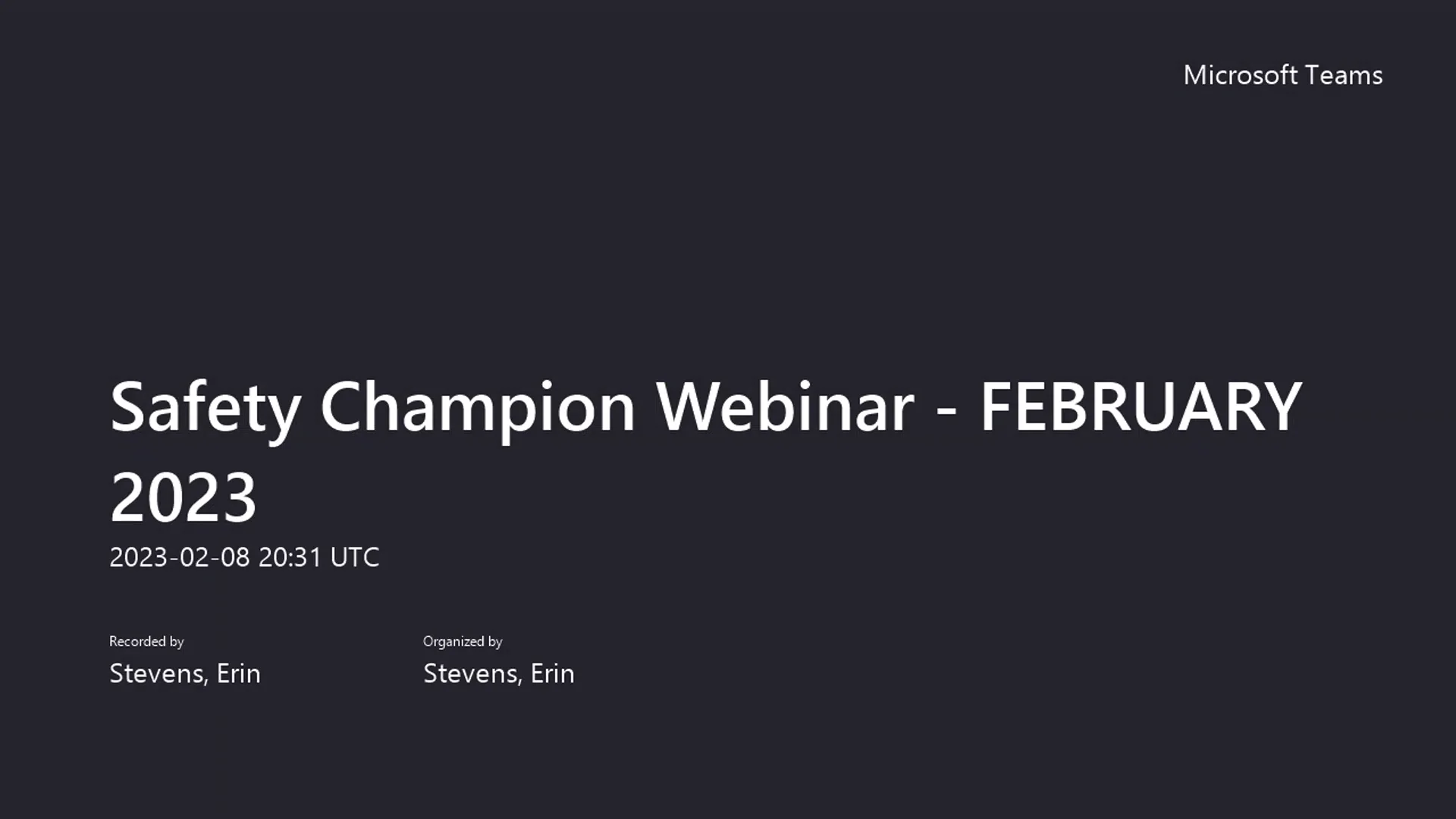 Safety Champion Webinar Recordings - Safety Champion Webinar - FEBRUARY ...