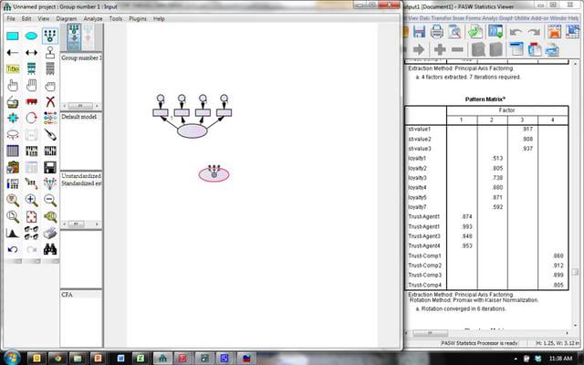 Model fit during a Confirmatory Factor Analysis (CFA) in AMOS on Vimeo