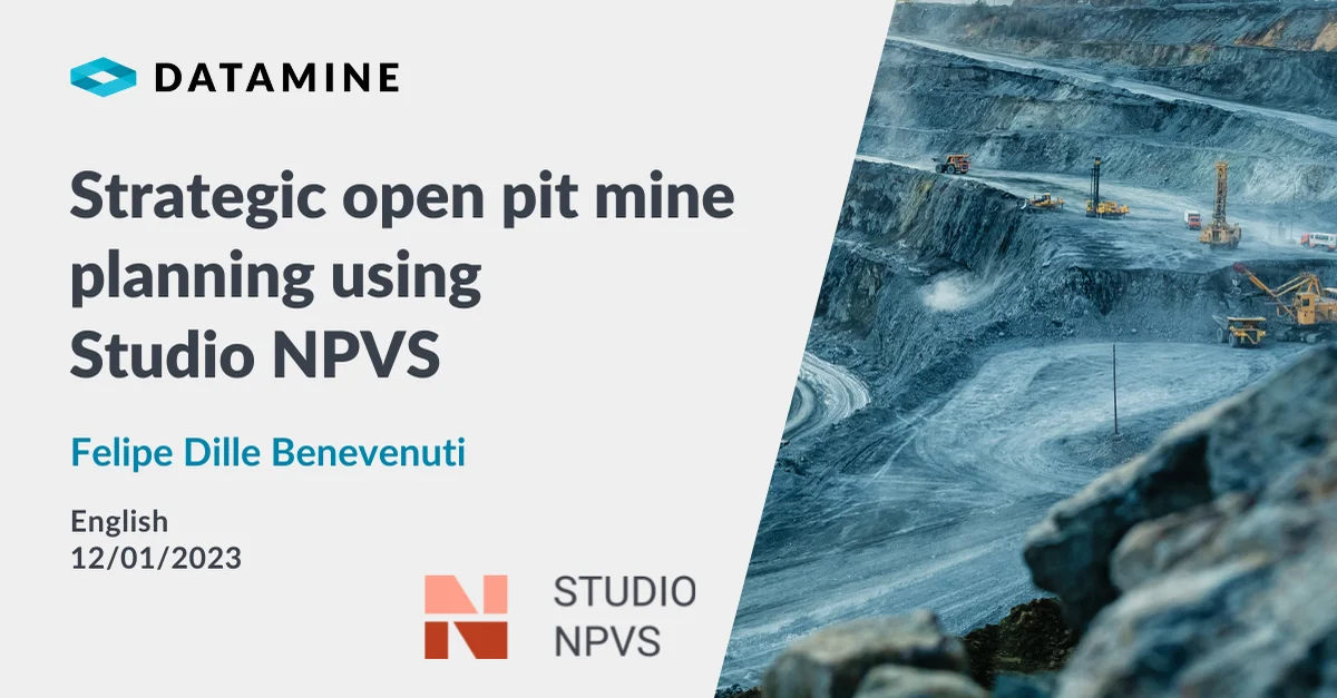 Webinar: Strategic open pit mine planning using Studio NPVS