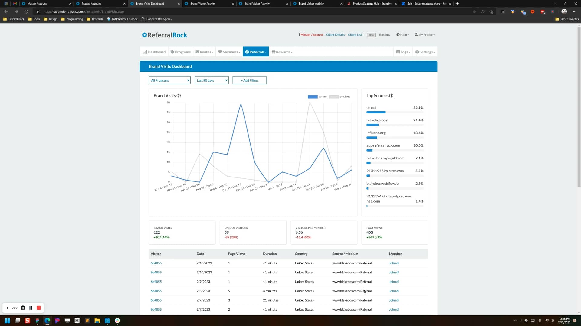 Brand Visits Dashboard Demo Video on Vimeo