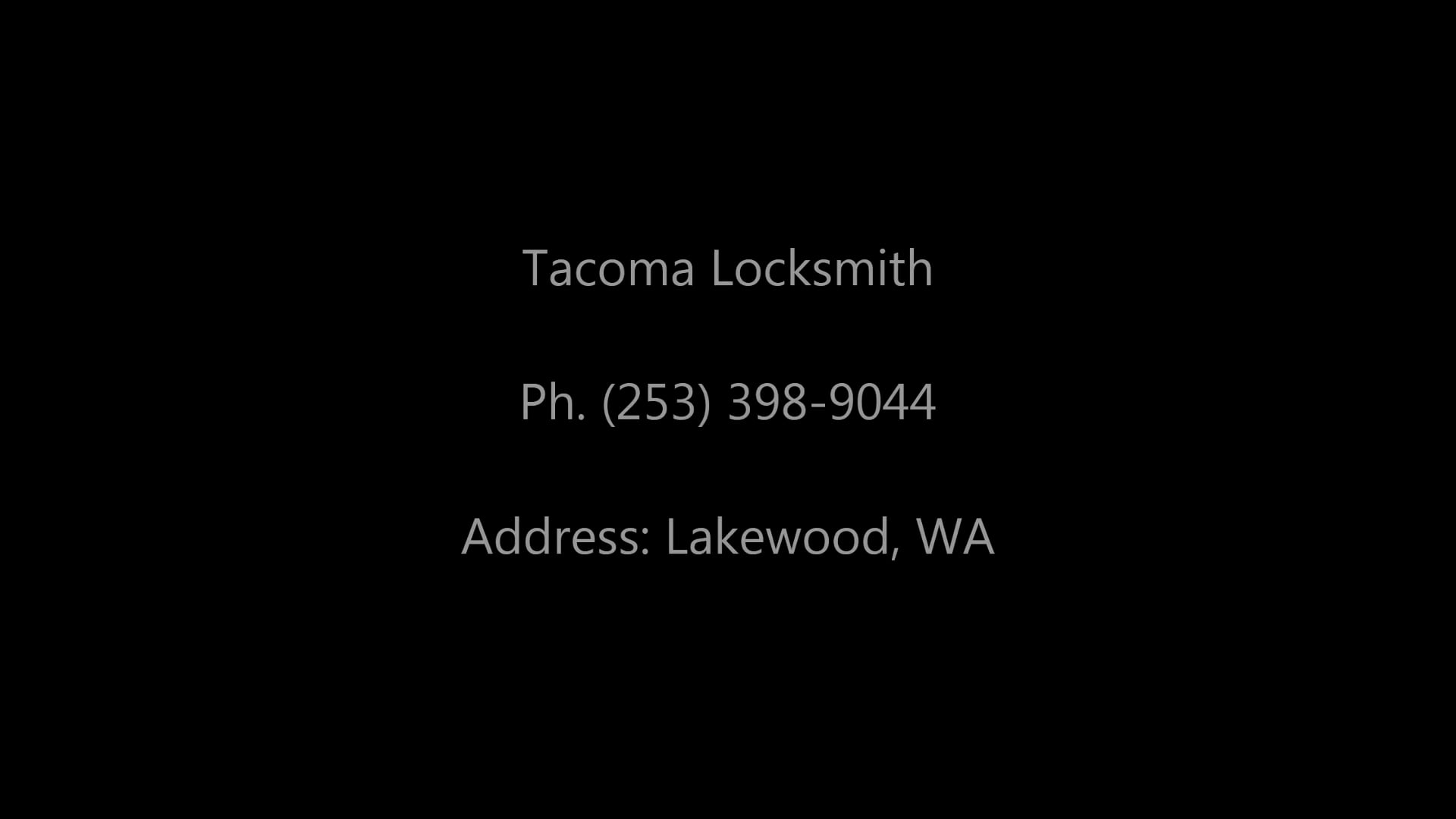 Tacoma Locksmith on Vimeo