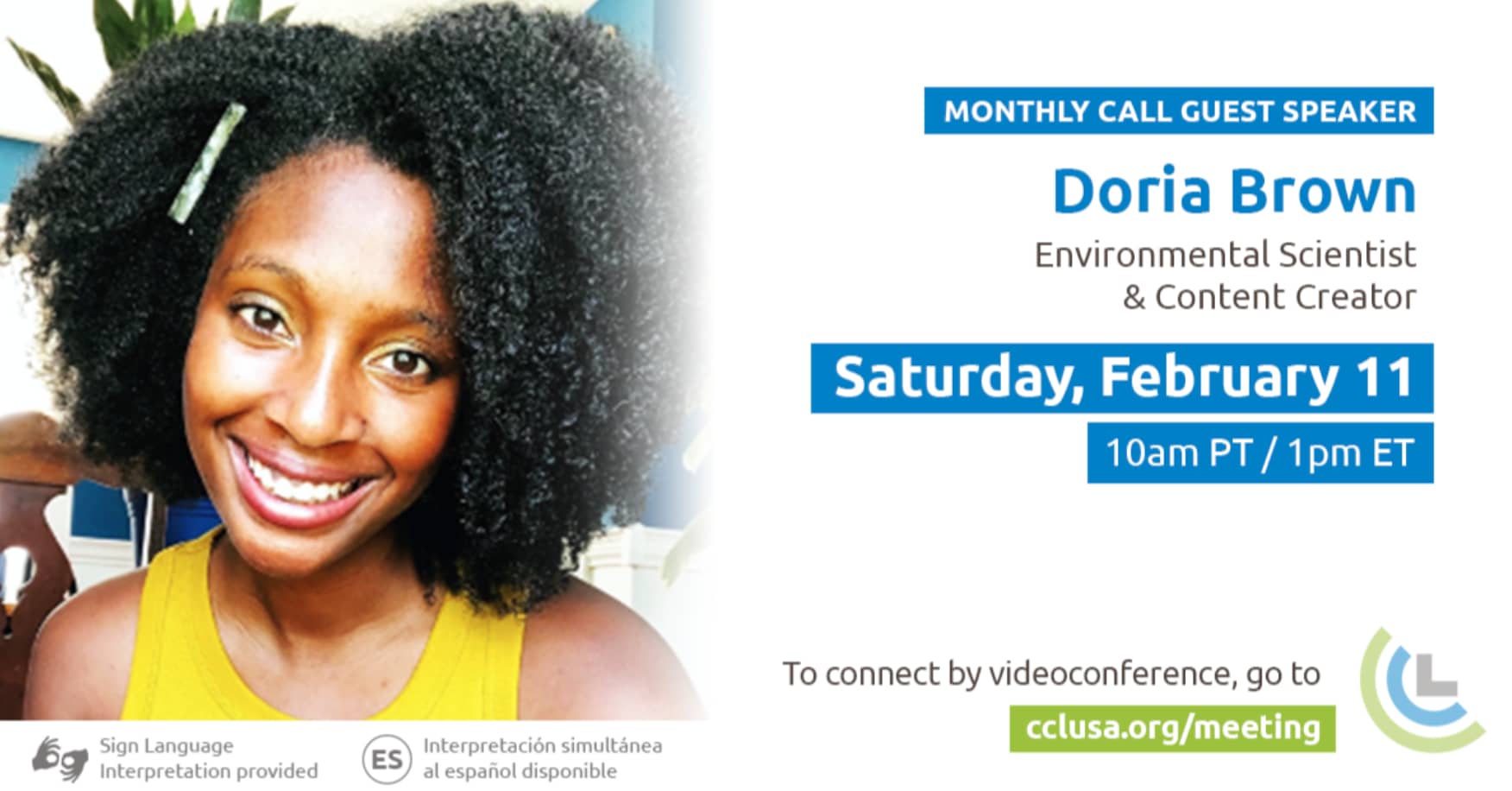 Doria Brown | Citizens’ Climate Lobby | February 2023 Monthly Meeting ...