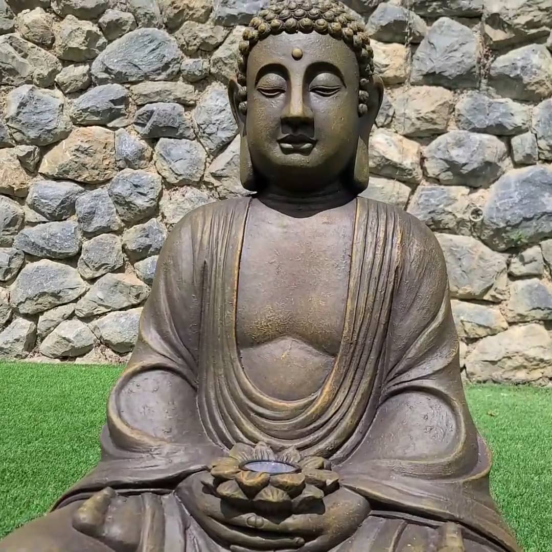 32 inch Buddha Solar Sitting Statue on Vimeo