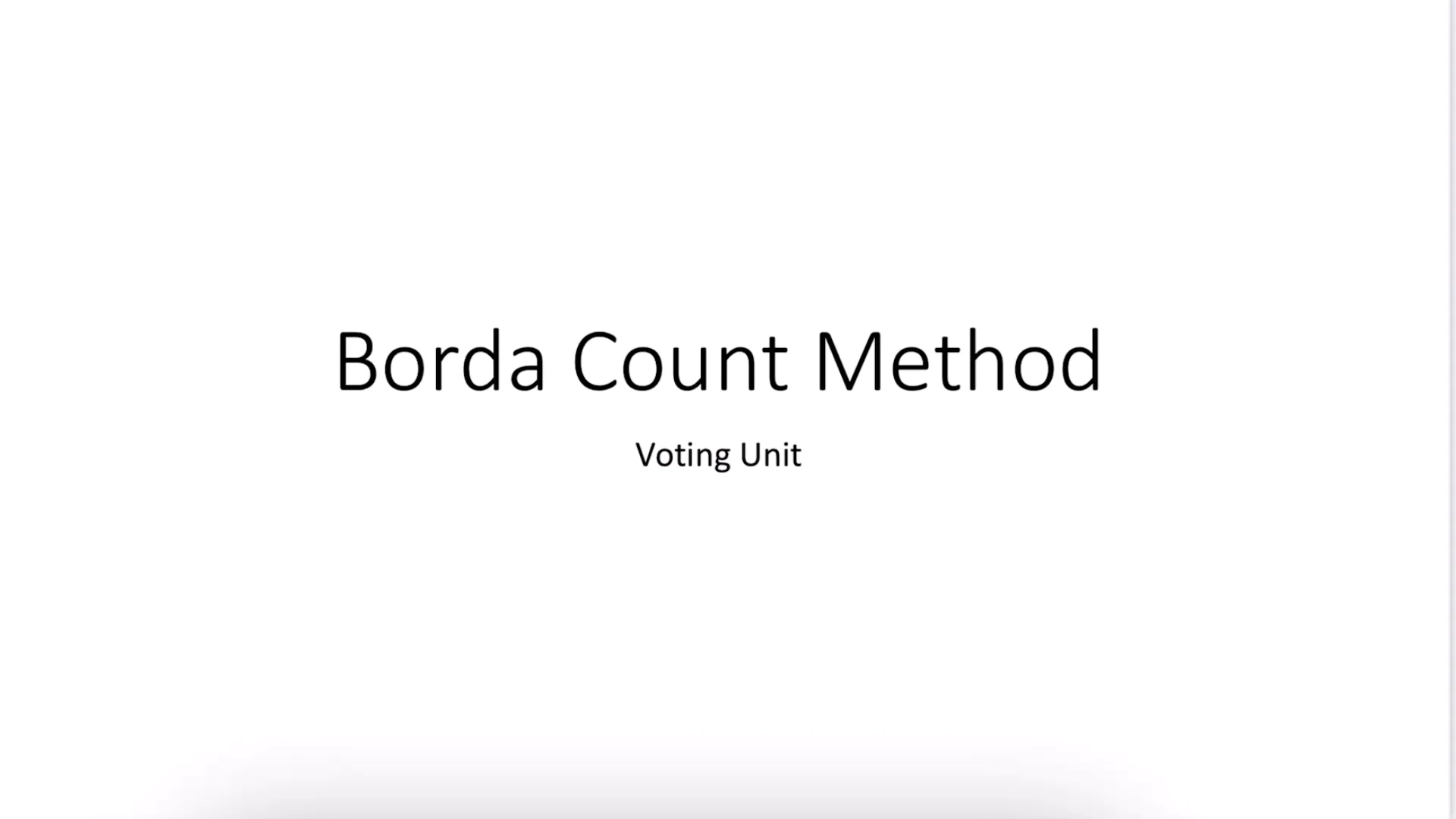 Borda Count Method on Vimeo
