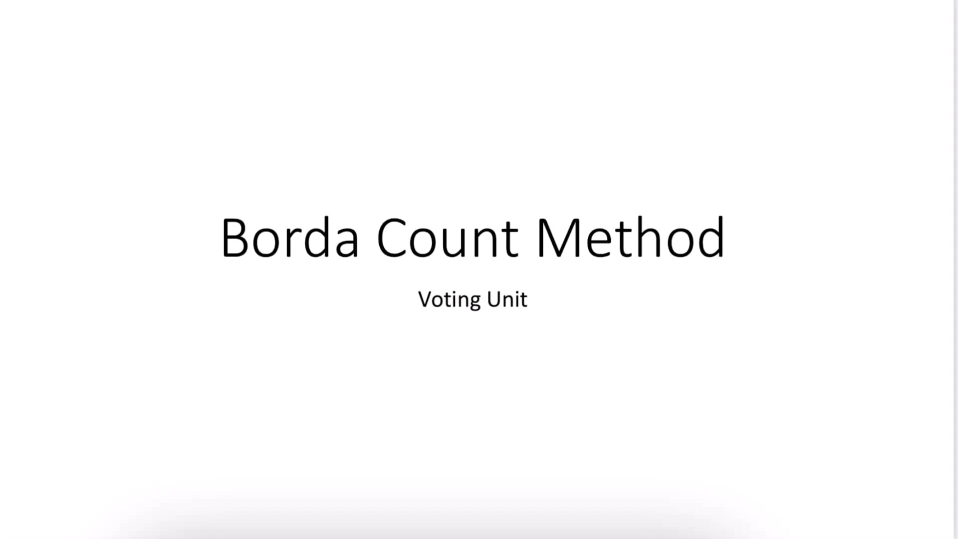 Borda Count Method on Vimeo