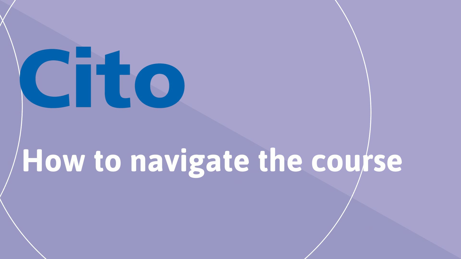 How to navigate the course