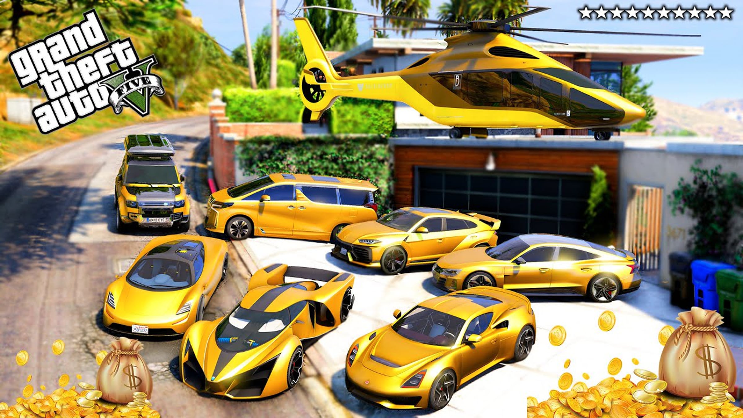 GTA 5 - Stealing Golden SuperCars with Franklin! (Real Life Cars #164).mp4