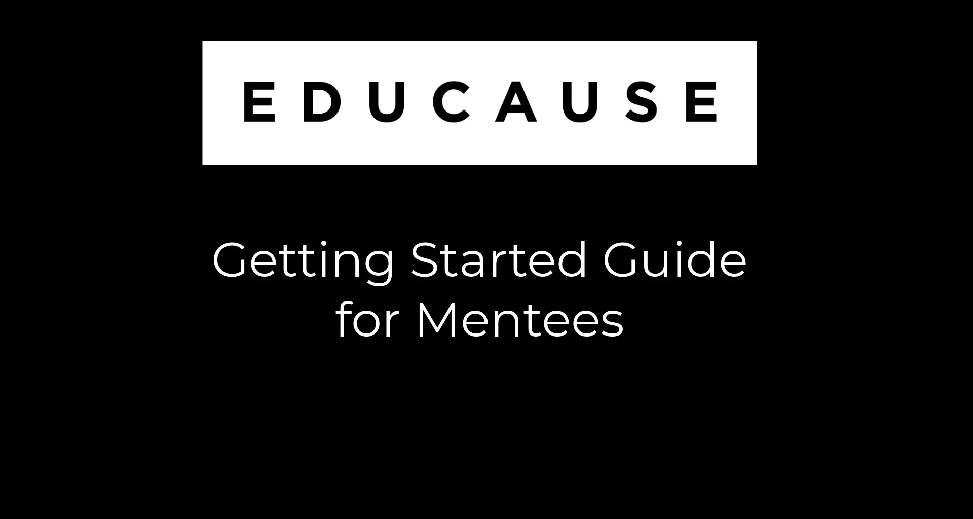 Getting Started Guide For Mentees On Educause Connect 