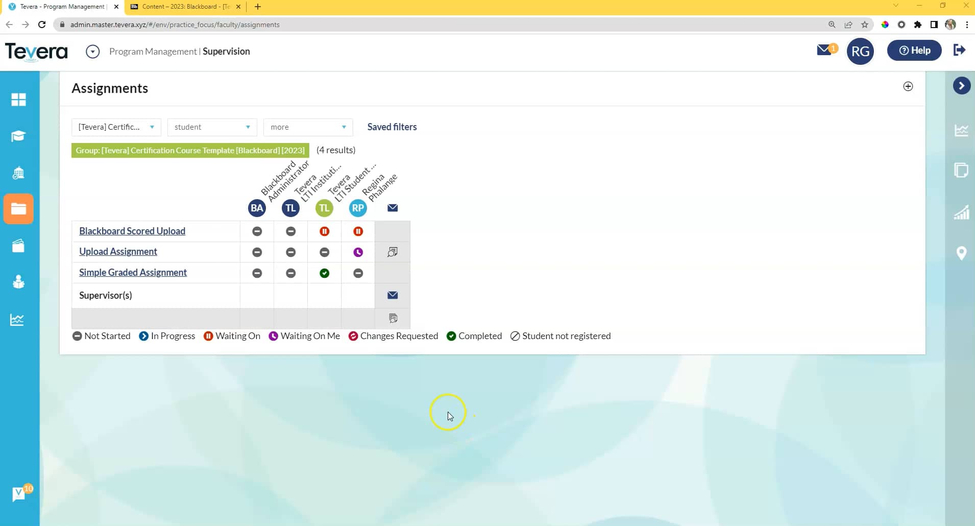 scoring an assignment on Vimeo