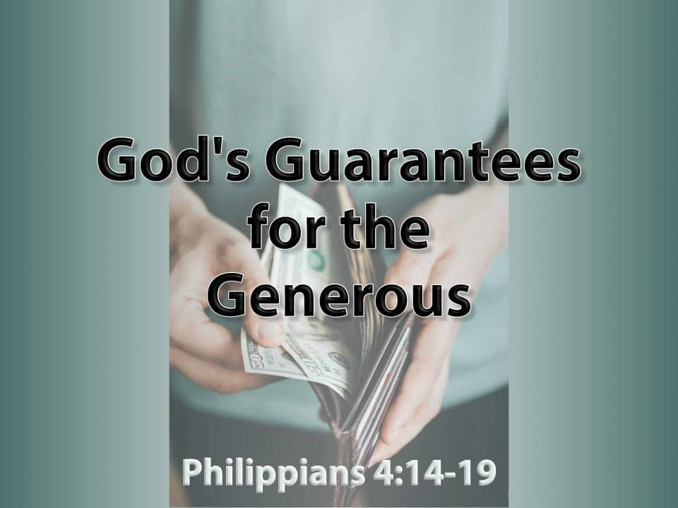 Gods Guarantees for the Generous - February 12th, 2023 on Vimeo