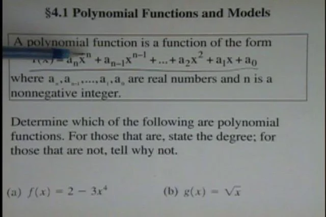 Section 5.1 Polynomial Functions and Models