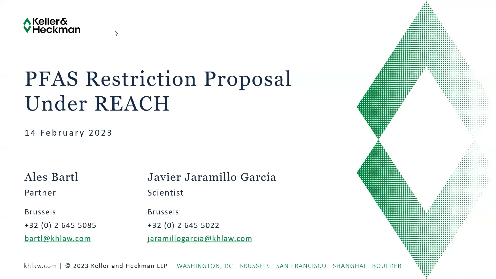 February 2023 REACH 30/30: PFAS Restriction Proposal Under REACH on Vimeo