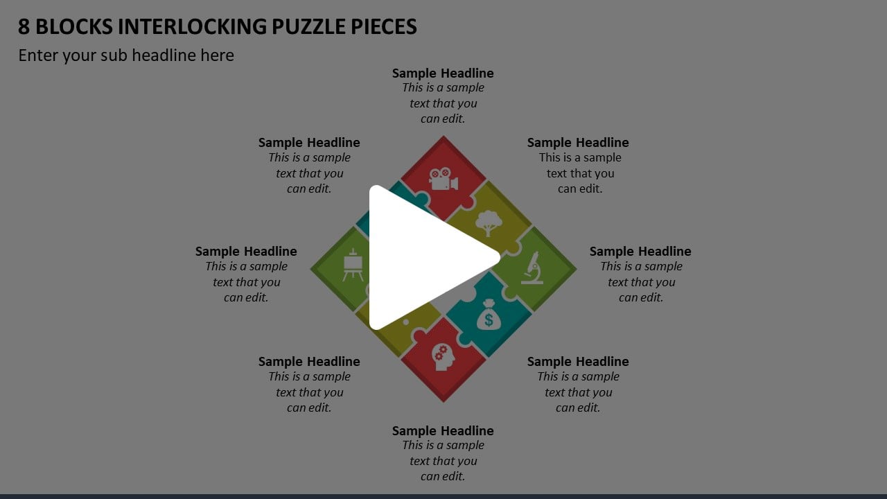 8 Blocks Interlocking Puzzle Pieces Animated Presentation ...