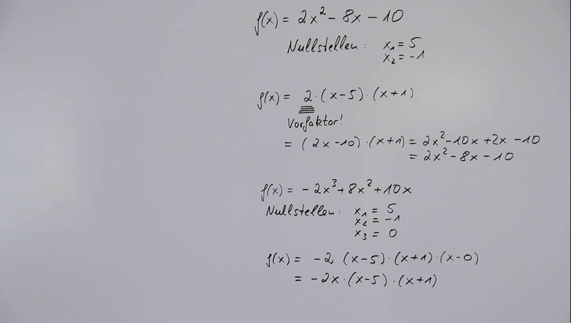 Linearfaktoren, Linearfaktorzerlegung - Mathe by Daniel Jung on Vimeo