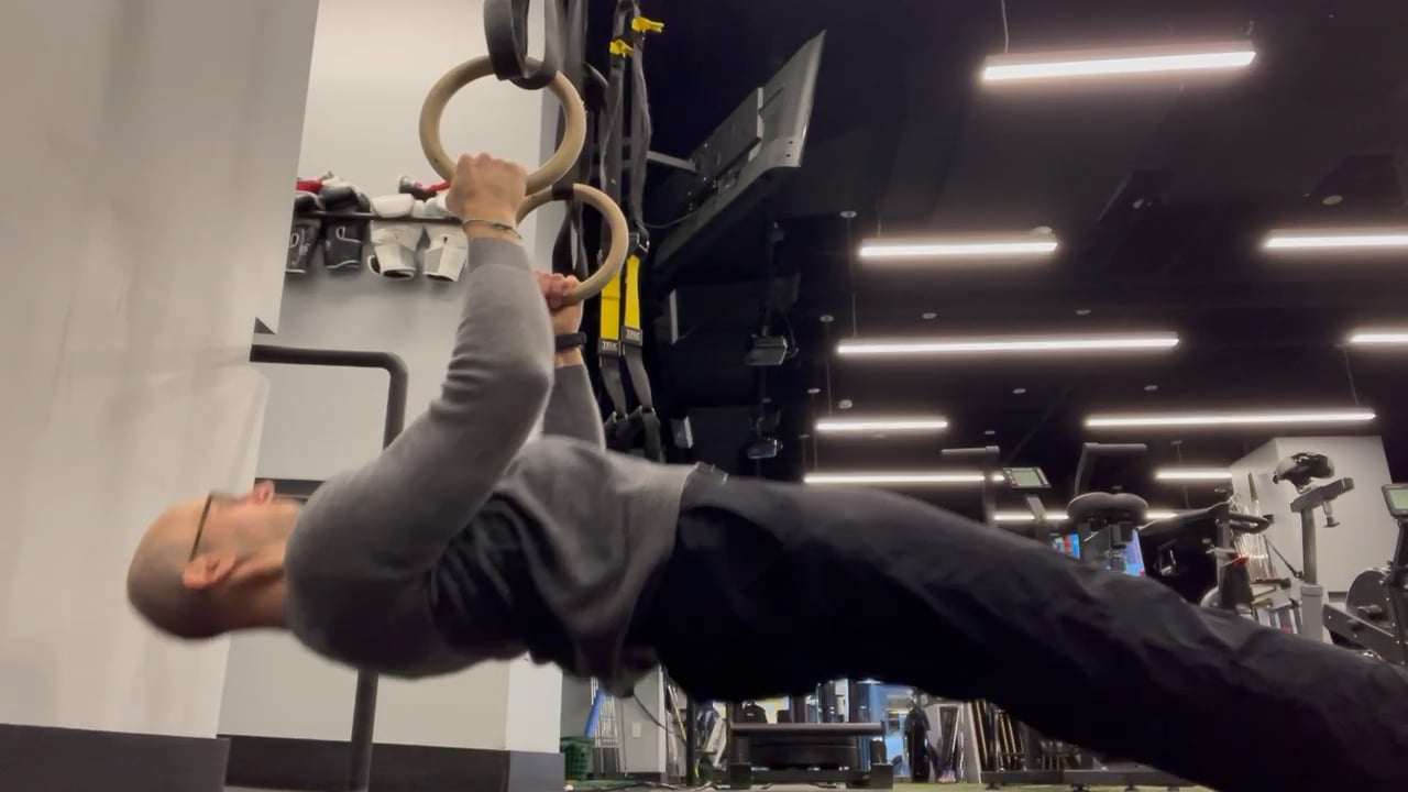 Inverted ring row on Vimeo