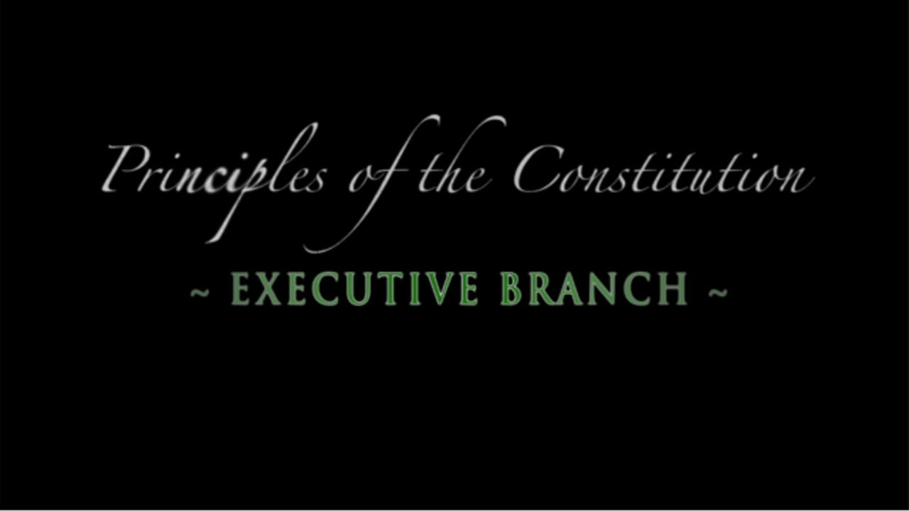 Constitution Series - Principles of the Constitution: Executive Branch ...