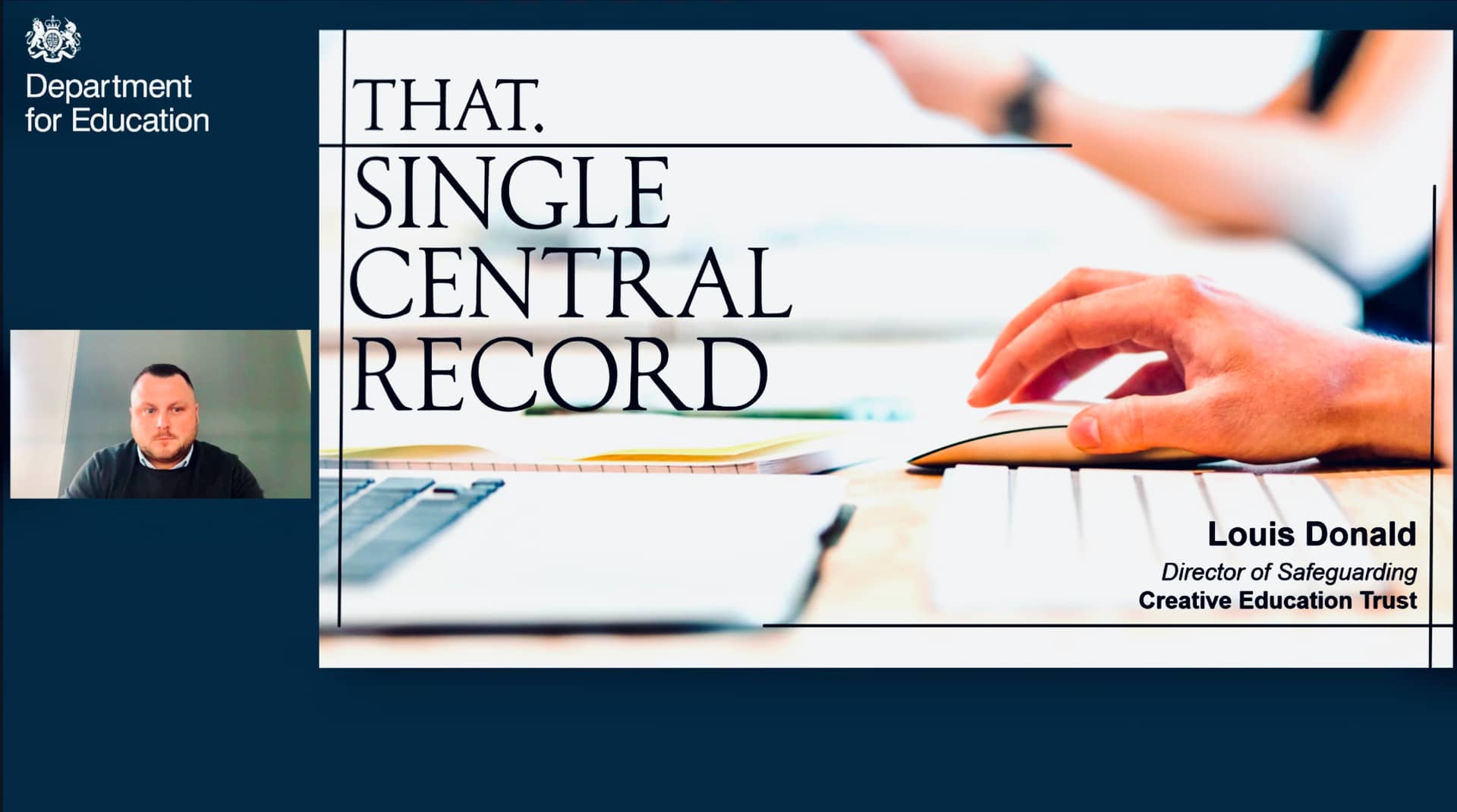 That Single Central Record. (DfE, Louis Donald, 2023) on Vimeo