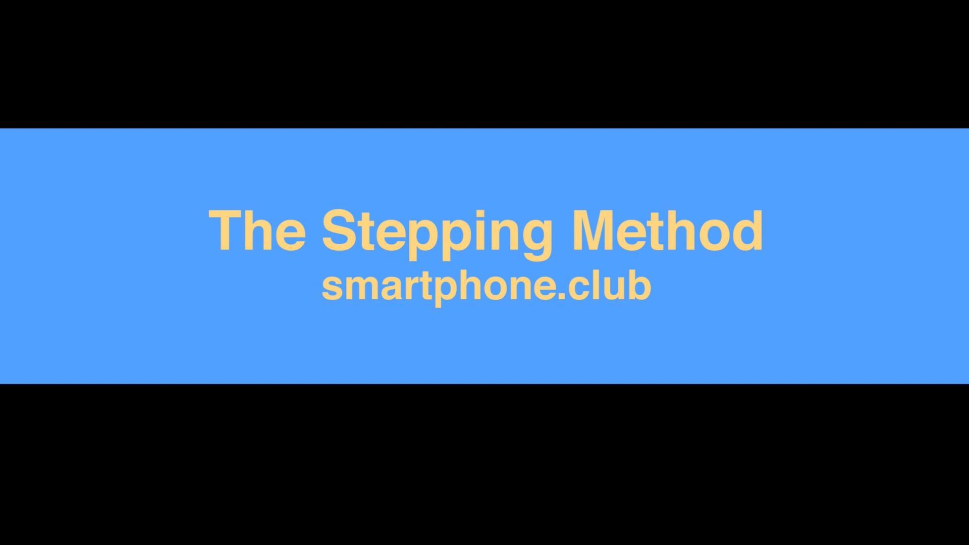 The Stepping Method on Vimeo