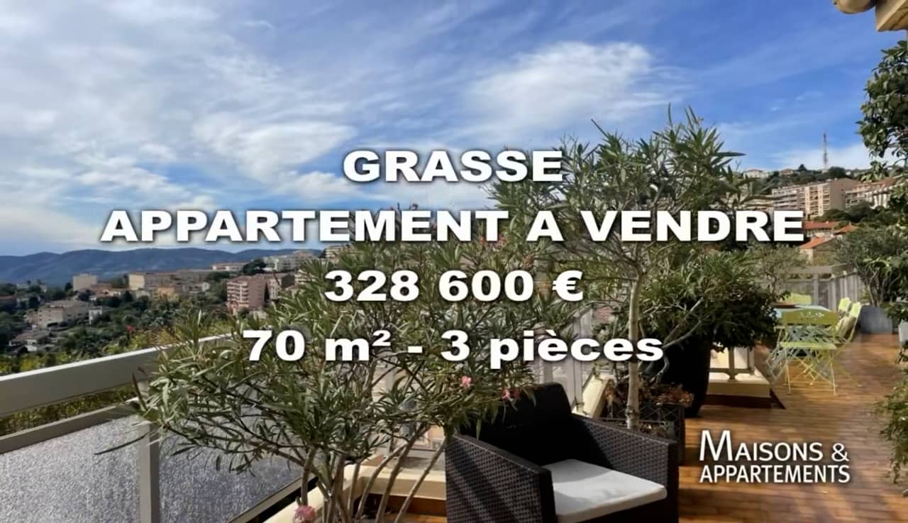 GRASSE - APPARTEMENT A VENDRE - 328 600 € - 70 m² - 3 pièce(s) on Vimeo
