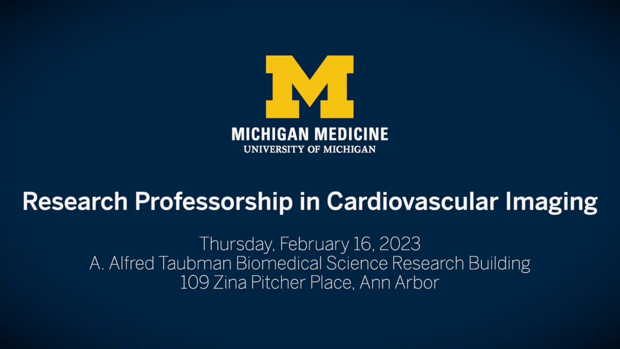 Research Professorship in Cardiovascular Imaging on Vimeo