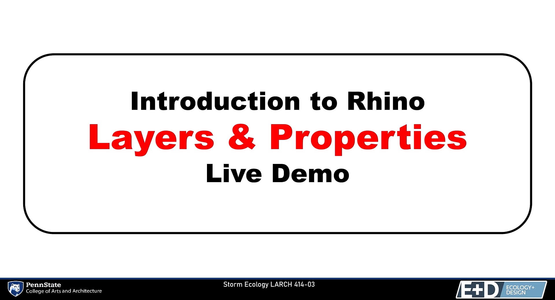 Live Rhino Demo Using Layers & Properties (Part 5) on Vimeo