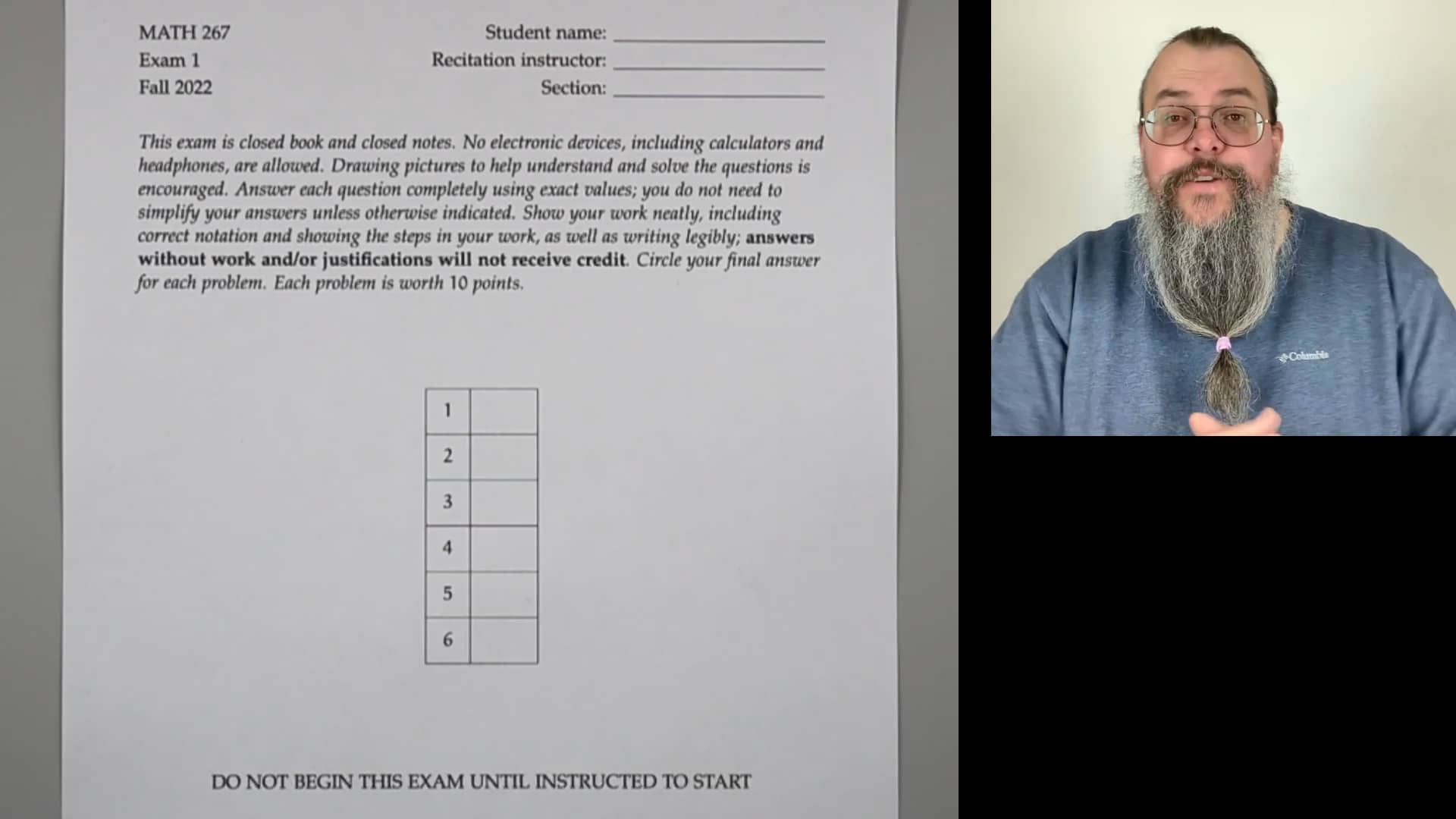 Differential Equations, Exam 1 walkthrough (Fall 2022) on Vimeo