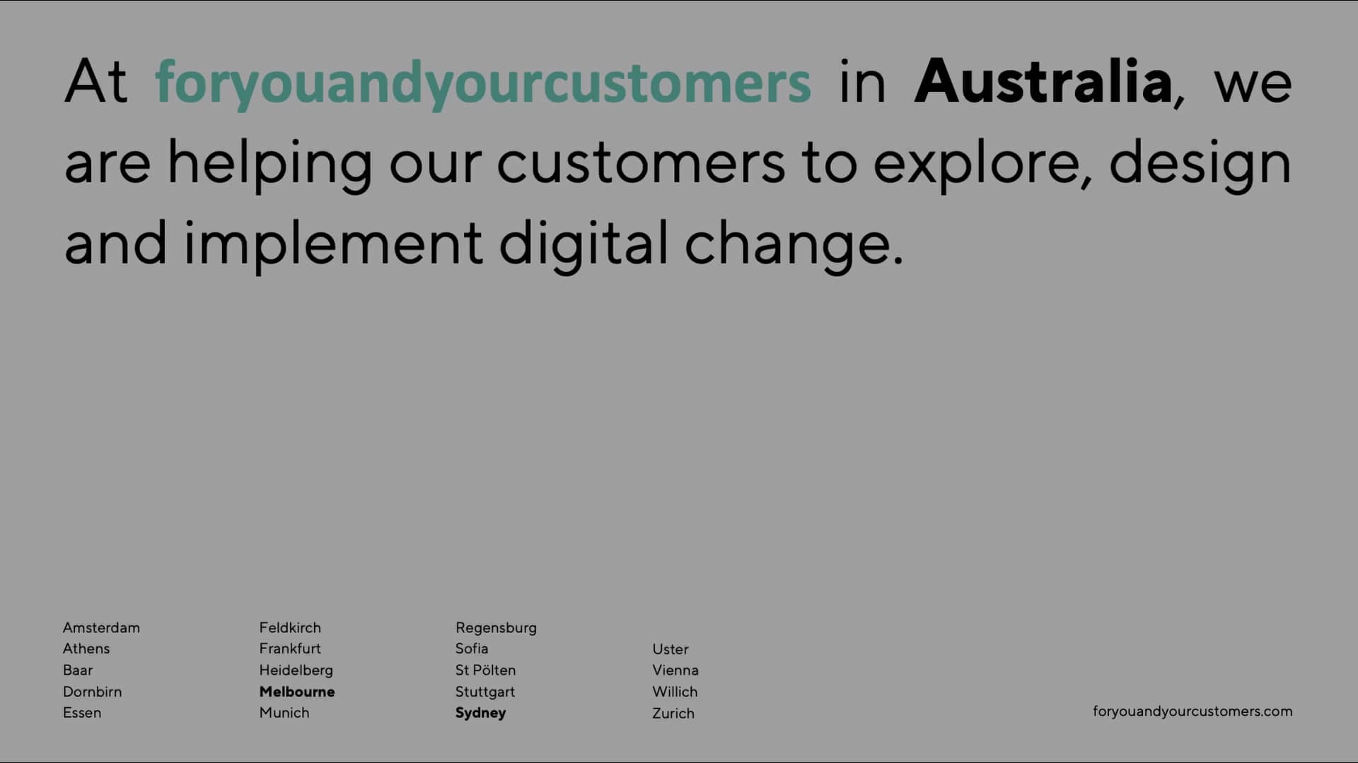 Who are foryouandyourcustomers in Australia? on Vimeo